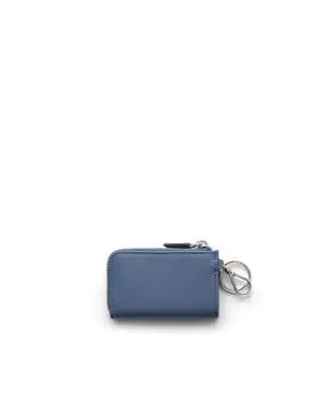 Prada Saffiano Leather Mini Pouch With Keychain - Blue