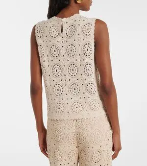 FRAME Crochet Cotton Top - Beige
