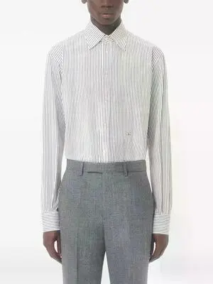 Valentino Garavani Cotton Poplin Shirt With Striped Vlogo Embroidery - White