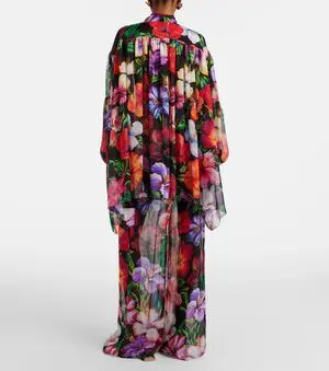 Dolce & Gabbana Floral Silk Chiffon Wide-leg Pants