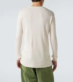 Auralee Ribbed-knit Cotton Henley Shirt
