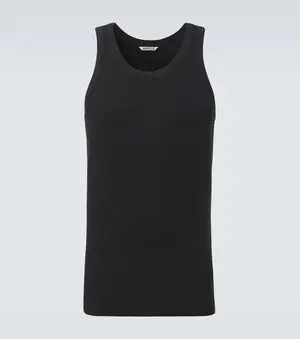 Auralee Ribbed Cotton Tank Top - Black