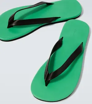 Auralee Leather Thong Sandals - Green