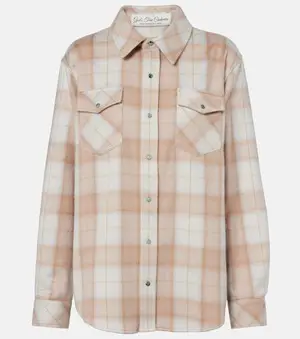 GOD'S TRUE CASHMERE Champagne Tartan Cashmere Shirt - Beige