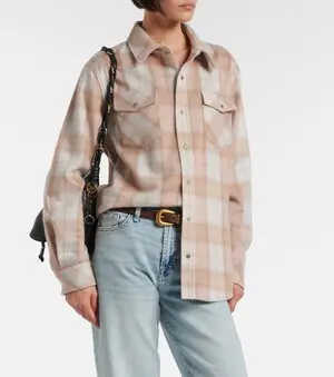 GOD'S TRUE CASHMERE Champagne Tartan Cashmere Shirt - Beige