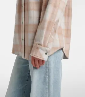 GOD'S TRUE CASHMERE Champagne Tartan Cashmere Shirt - Beige