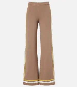The Upside Veneto Kansas Knitted Wide-leg Pants - Beige