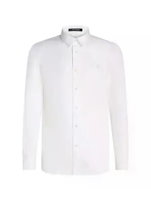 Karl Lagerfeld Embroidered-logo Long-sleeve Shirt - White