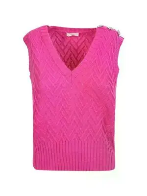 Liu Jo Chevron Knit V-neck Vest