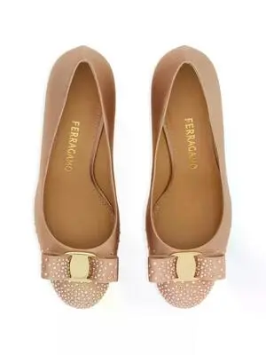 FERRAGAMO Vara Bow Pumps With Crystals
