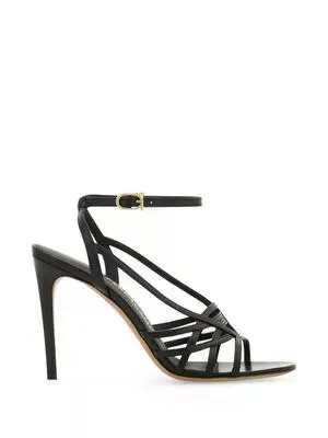 FERRAGAMO Strappy Heeled Sandals With Ankle Buckle - Black