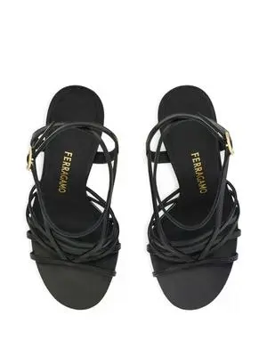 FERRAGAMO Strappy Heeled Sandals With Ankle Buckle