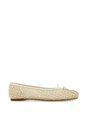FERRAGAMO Macramé Lace Ballet Flats - Neutrals