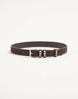 Valentino Garavani Rockstud Suede Belt - Ebony