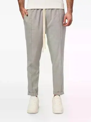 HAMZA Drawstring Waist Cuffed Hem Trousers