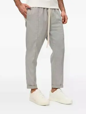 HAMZA Drawstring Waist Cuffed Hem Trousers