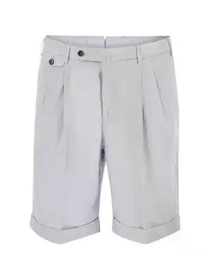 PT TORINO Pleated Front Turn-up Shorts - Blue