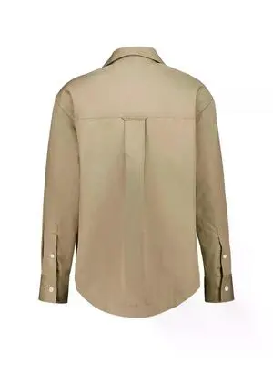 AMI Paris Beige Cotton Camp Collar Shirt