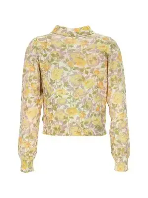 Chloé Floral-print Polo-collar Sweater