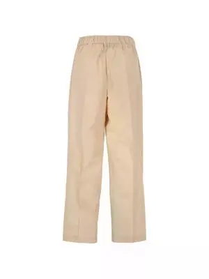 EMMA E GAIA Sand Beige Cotton Drawstring Trousers