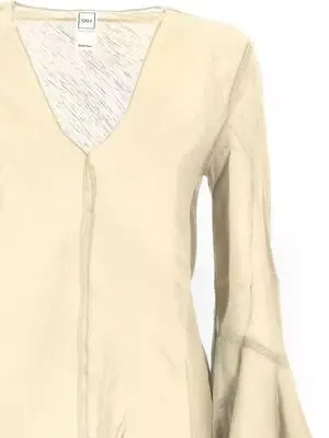 120% Lino Flared-sleeve V-neck Blouse
