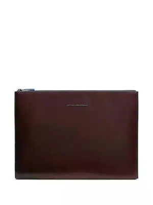 PIQUADRO Leather Zip-top Clutch Bag - Red