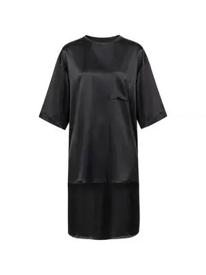 DARKPARK Tara Asymmetric Satin Blouse - Black
