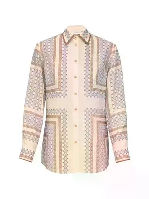 Zimmermann Geometric-print Silk Shirt