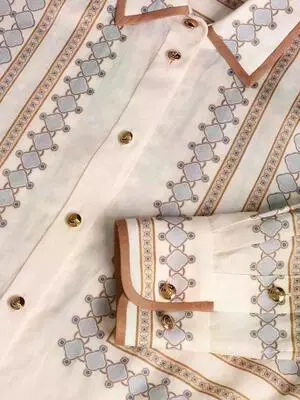 Zimmermann Geometric-print Silk Shirt