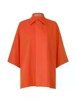 Issey Miyake Spread Collar Short Sleeve Shirt