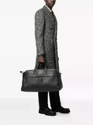 Orciani Micron Grained Leather Duffle Bag