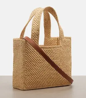Loewe Embellished Raffia Top-handle Bag - Beige