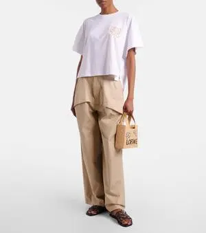 Loewe Embellished Raffia Top-handle Bag - Beige