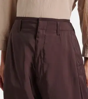 LEMAIRE Oversized Bermuda Shorts In Glossy - Brown