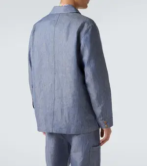 GOD'S TRUE CASHMERE Linen Denim Jacket With Carnelian