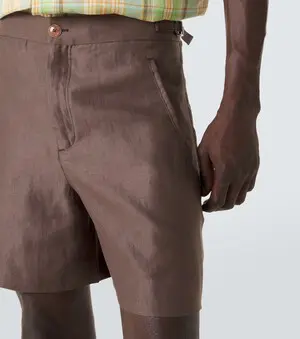 GOD'S TRUE CASHMERE Linen Shorts With Sunstone Detail