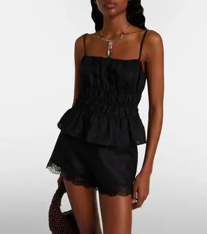 Staud Ayla Linen Crop Top