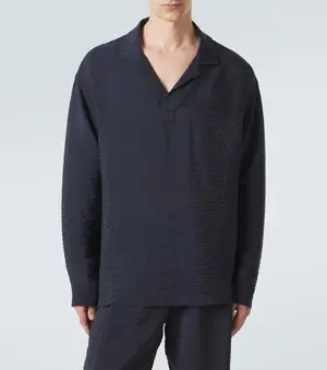Giorgio Armani Seersucker Polo Shirt