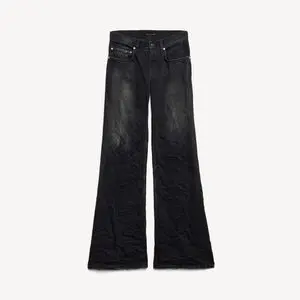 Balenciaga Wide Leg Cotton Denim Jeans