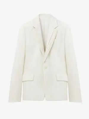 Alexander McQueen Pleated Lapel Single-breasted Jacket