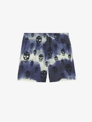 Alexander McQueen Alexander McQueen Tie-Dye Skull Swim Shorts Navy/black