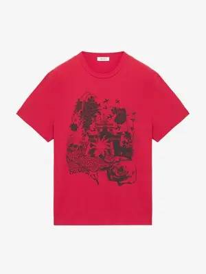 Alexander McQueen Fanzine Print T-shirt - Red