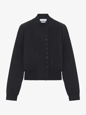 Alexander McQueen Silk Crêpe De Chine Bomber Jacket