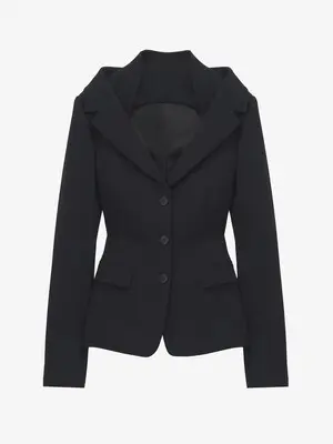 Alexander McQueen Off-the-shoulder Harness Jacket - Black