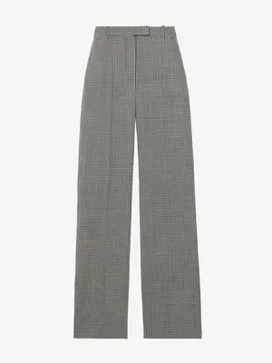 Alexander McQueen Gingham Check Tailored Trousers - Black/ivory