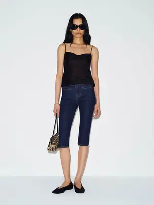 REFORMATION Zoee Stretch Mid Rise Capri Jeans