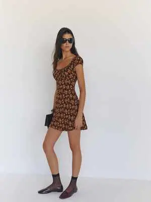 REFORMATION Lucy-belle Dress - Brown