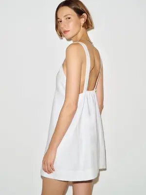 Reformation Tracy Linen Mini Dress In Ivory - 50% Off | Editorialist