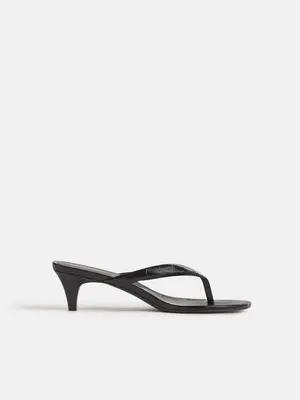REFORMATION REFORMATION Amelia Heeled Thong Sandal Black
