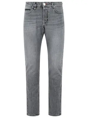 Philipp Plein Straight Cotton Jeans - Grey